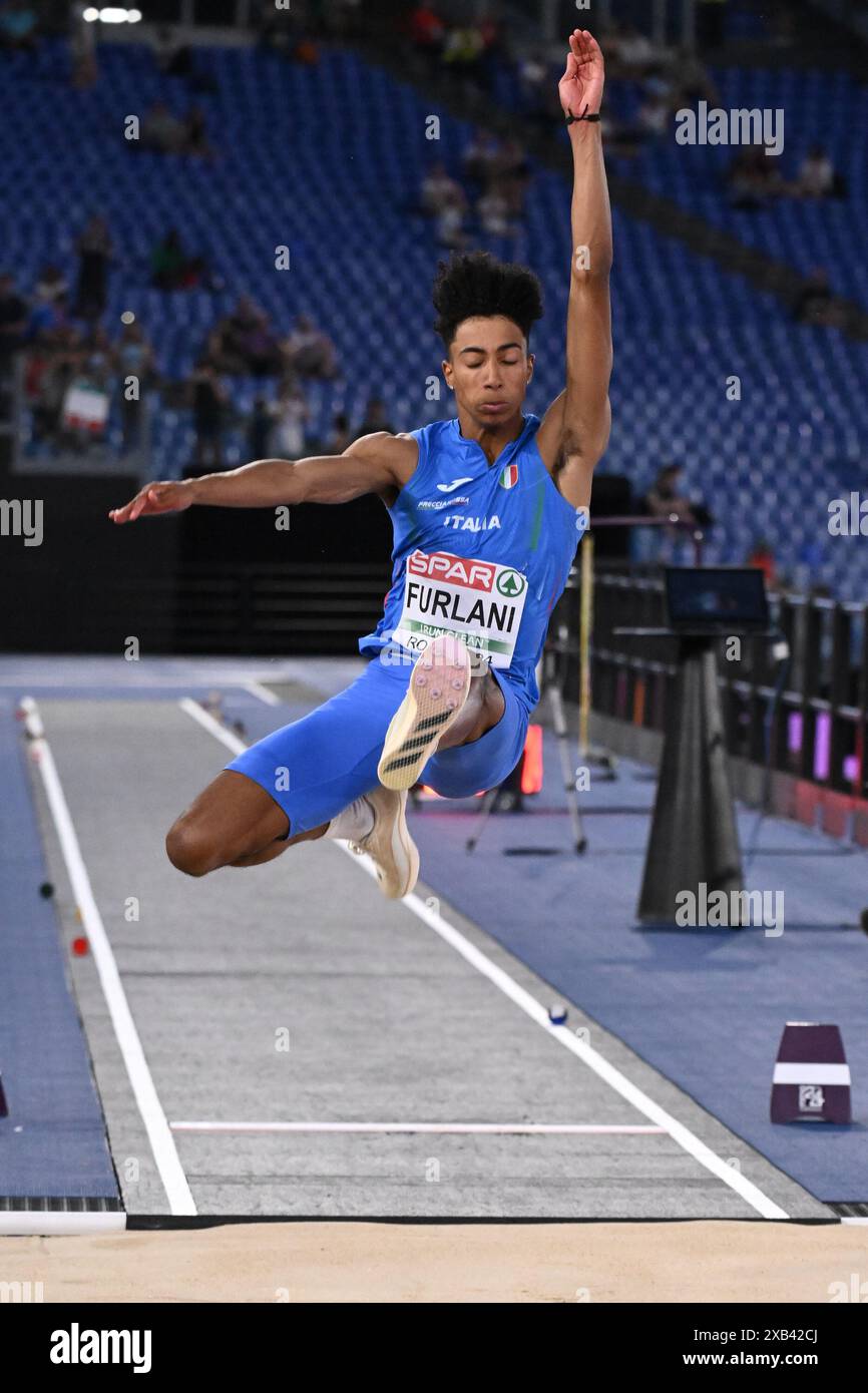Rome, Italy. 08th June, 2024. Mattia FURLANI Silver Medal Long Jump Men ...