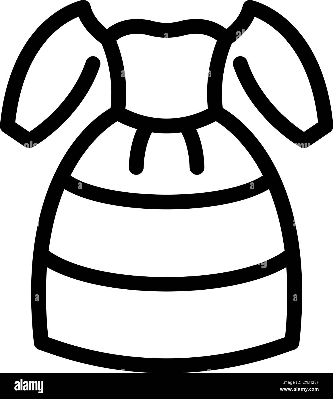 Simple line drawing of a dress, perfect for fashion and style related ...