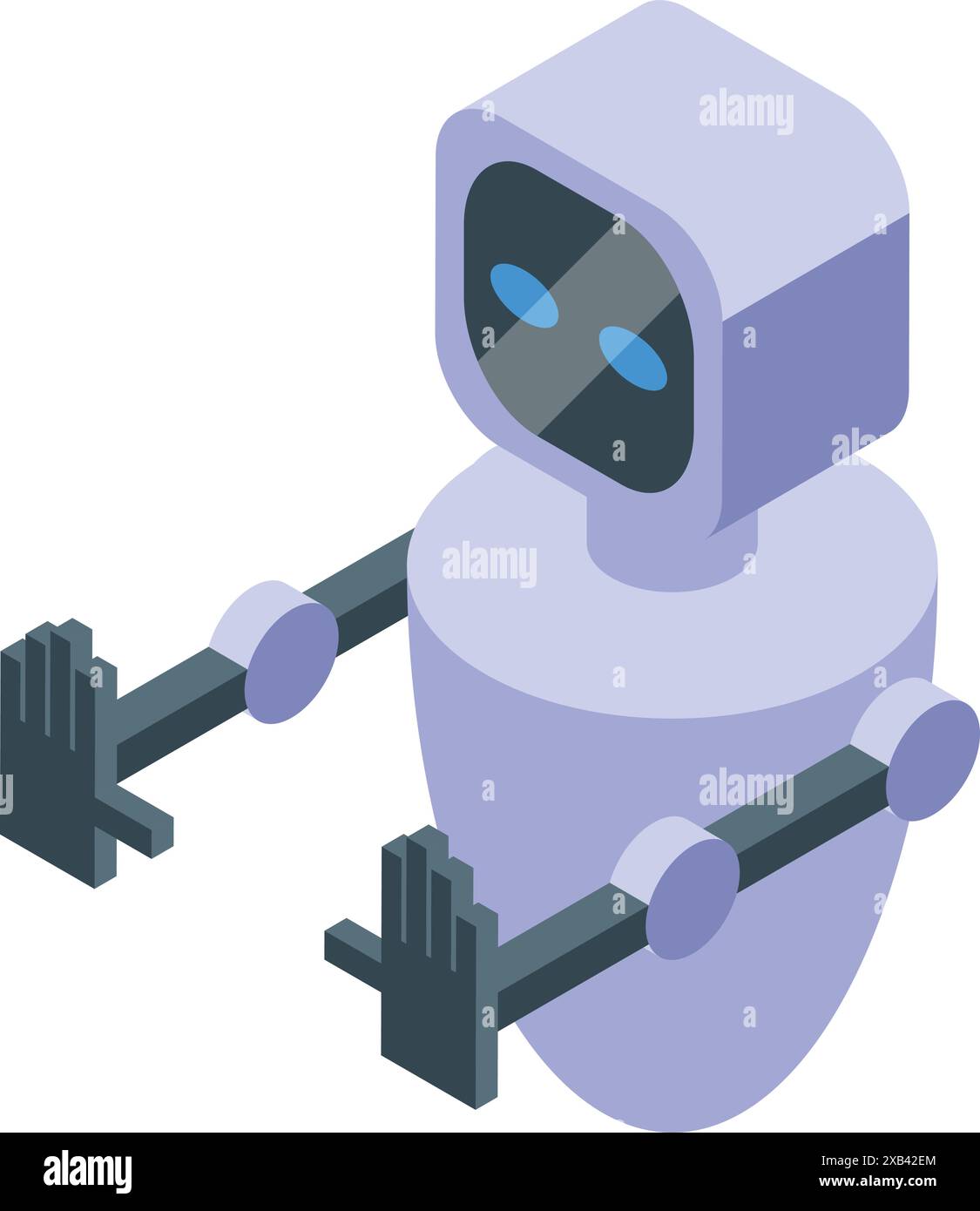 Humanoid robot is making a stop gesture with both hands, showcasing the ...