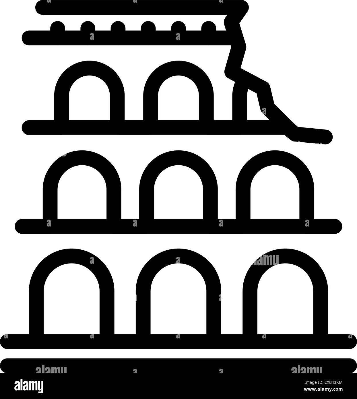 Ancient coliseum facade crumbling under the weight of time Stock Vector ...