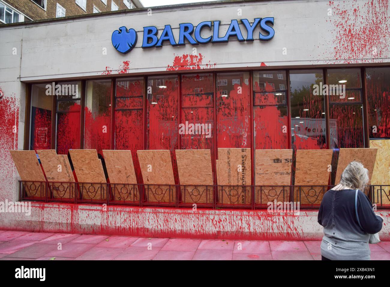 London, UK. 10th June, 2024. A person walks past the Barclays Bank in ...