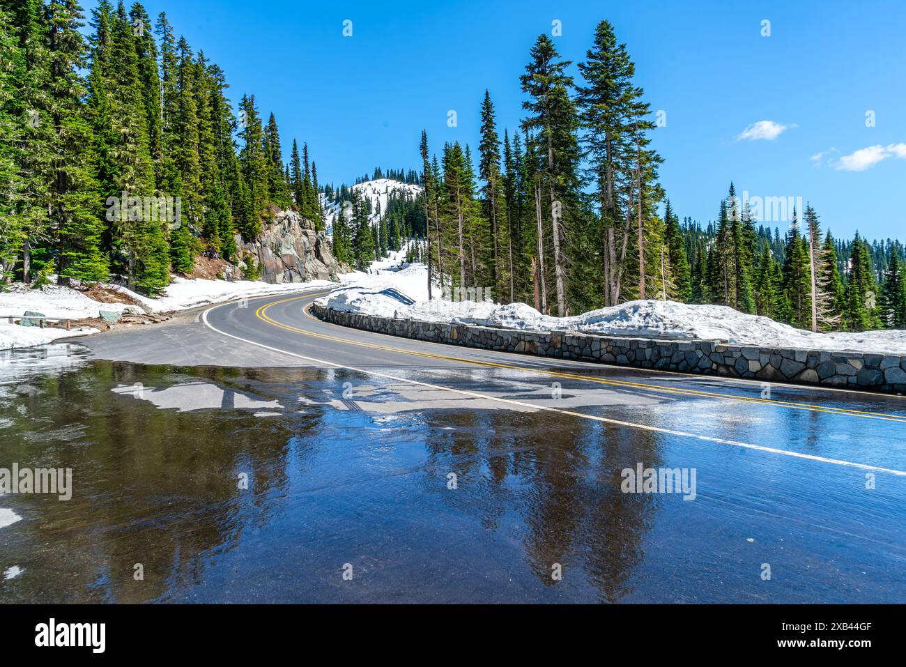 A view of highway 410 near the top of Chinook Pass in Washington State ...
