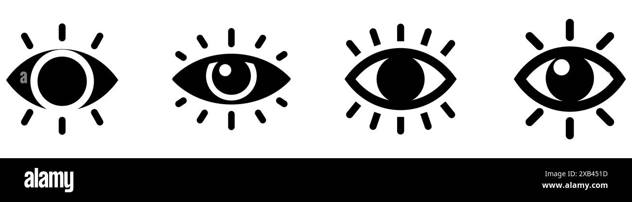 Eye icons set. Different human eye icons. Black symbol of eye. Vector ...