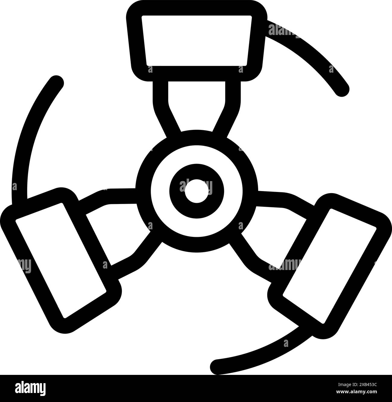 Simple bold line art icon representing radioactivity, nuclear power ...