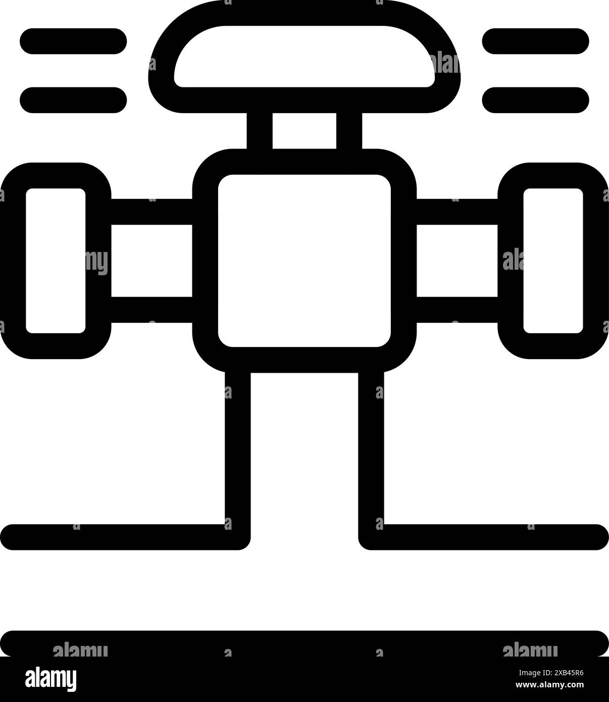 Simple icon of a pipeline system with a valve regulating the ...