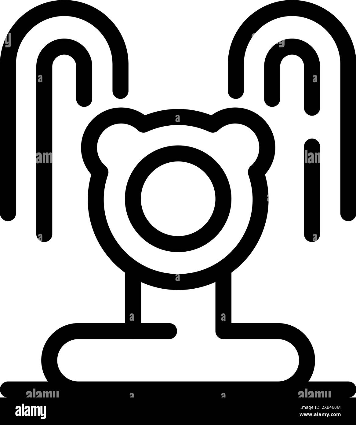 Simple line icon representing a baby monitor with two antennas ensuring ...