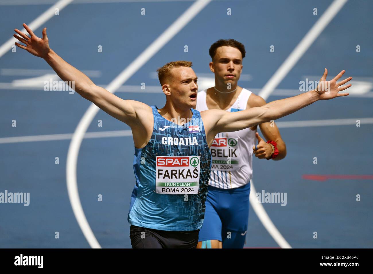 Rome, Italy. 09th June, 2024. Roko FARKAS of Croatia during the men's ...