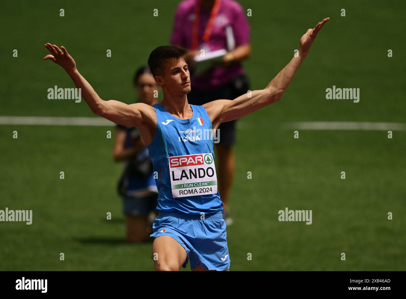 Rome, Italy. 09th June, 2024. Manuel Lando of Italy in action during ...