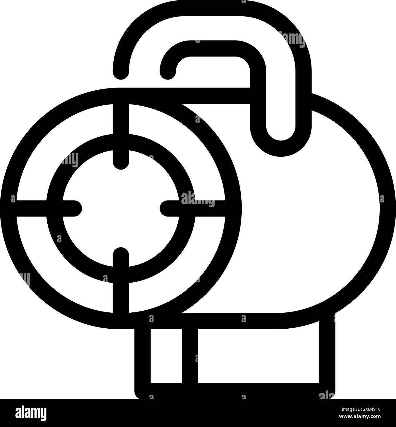 Icon of an industrial heat gun featuring a target symbol, representing ...
