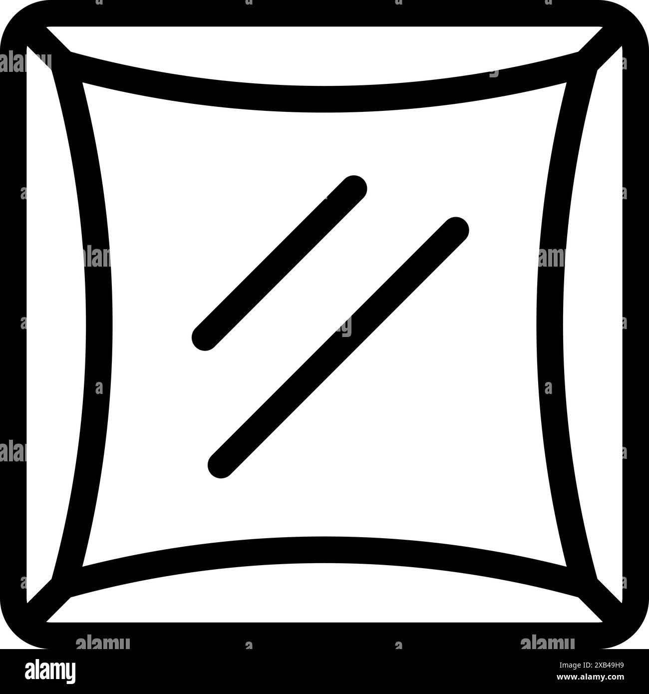 Simple black and white icon of a curved surface reflecting light Stock ...