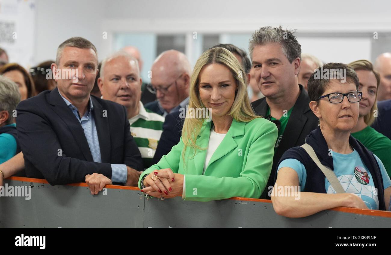 Fianna Fail candidate Dee Ryan listens to the result of the first count ...