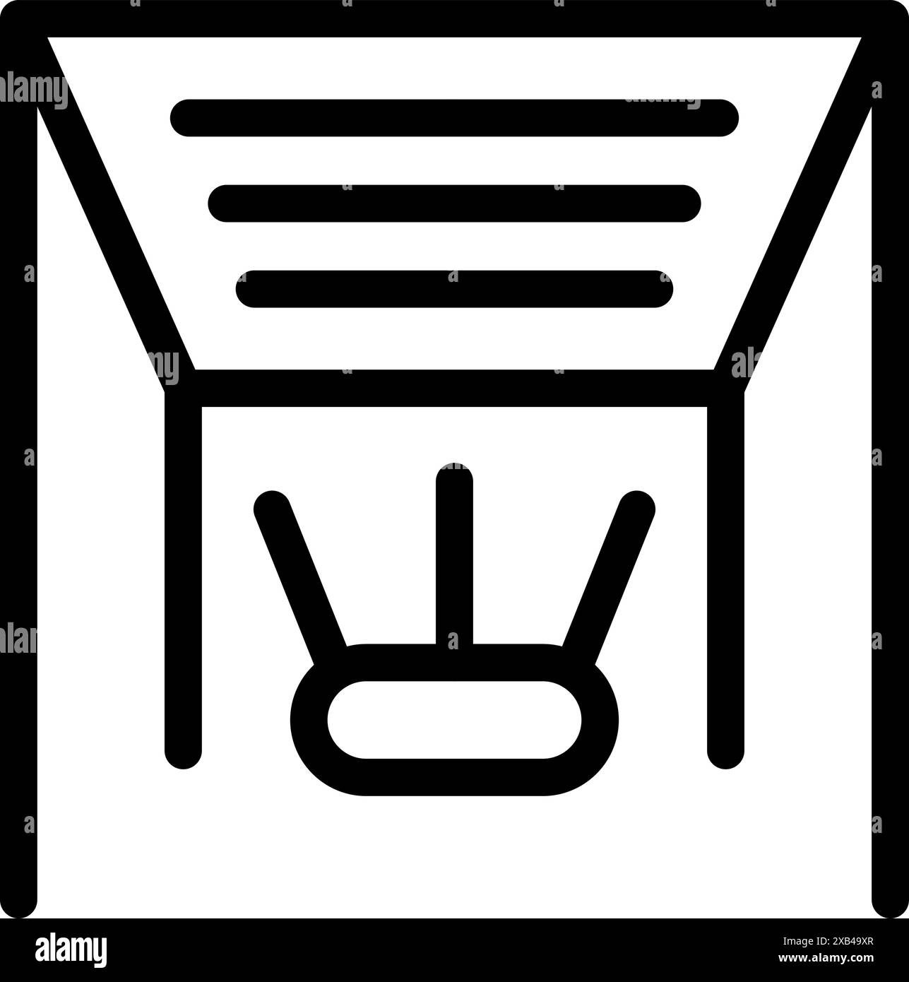 Simple line drawing representing a boxing ring, ideal for sports and ...