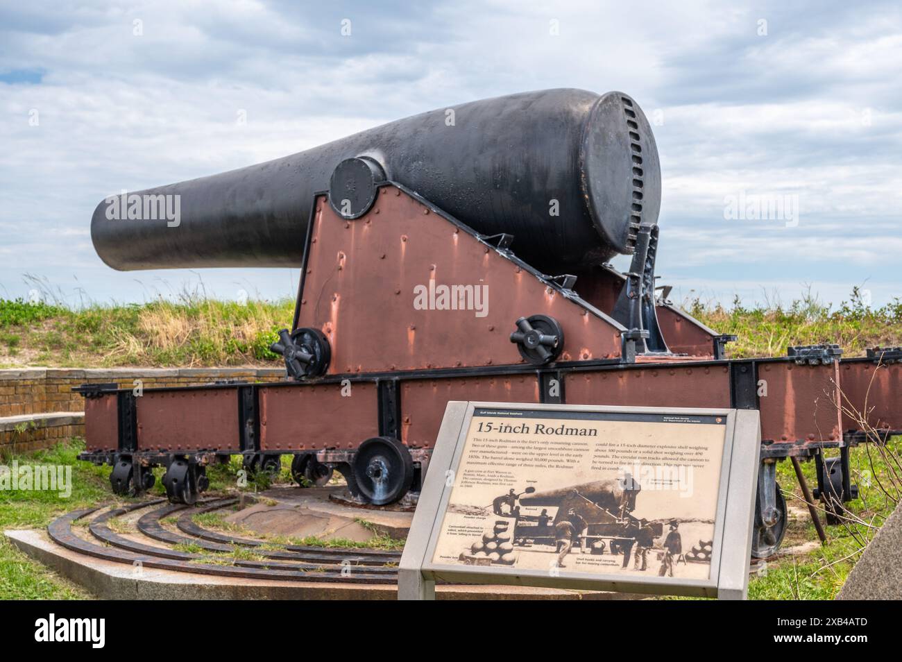 Rodman Cannon at Fort Massachusetts on Ship Island, Mississippi, Gulf ...