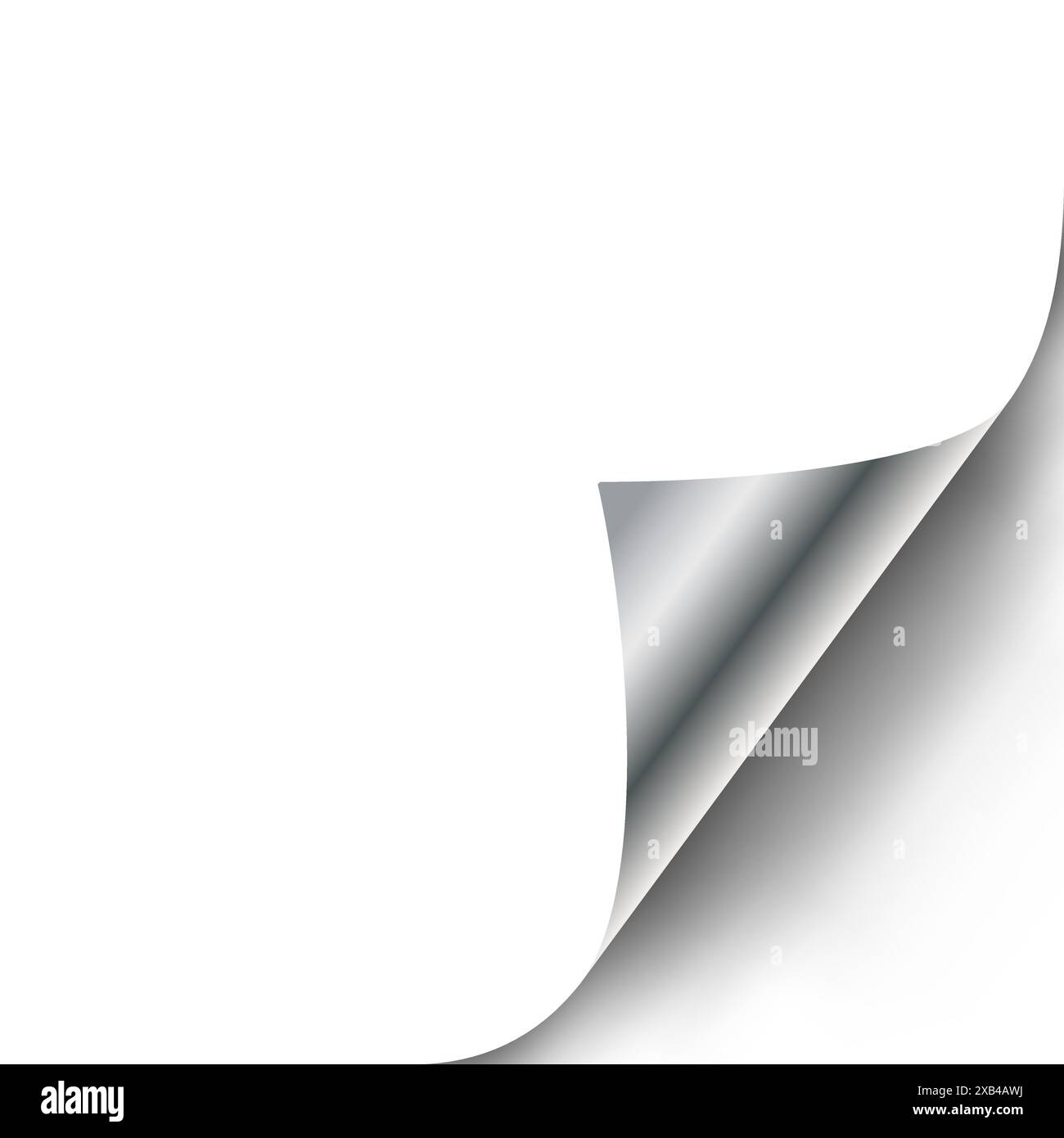 Curly Page Corner. Realistic illustration with transparent shadow Stock ...