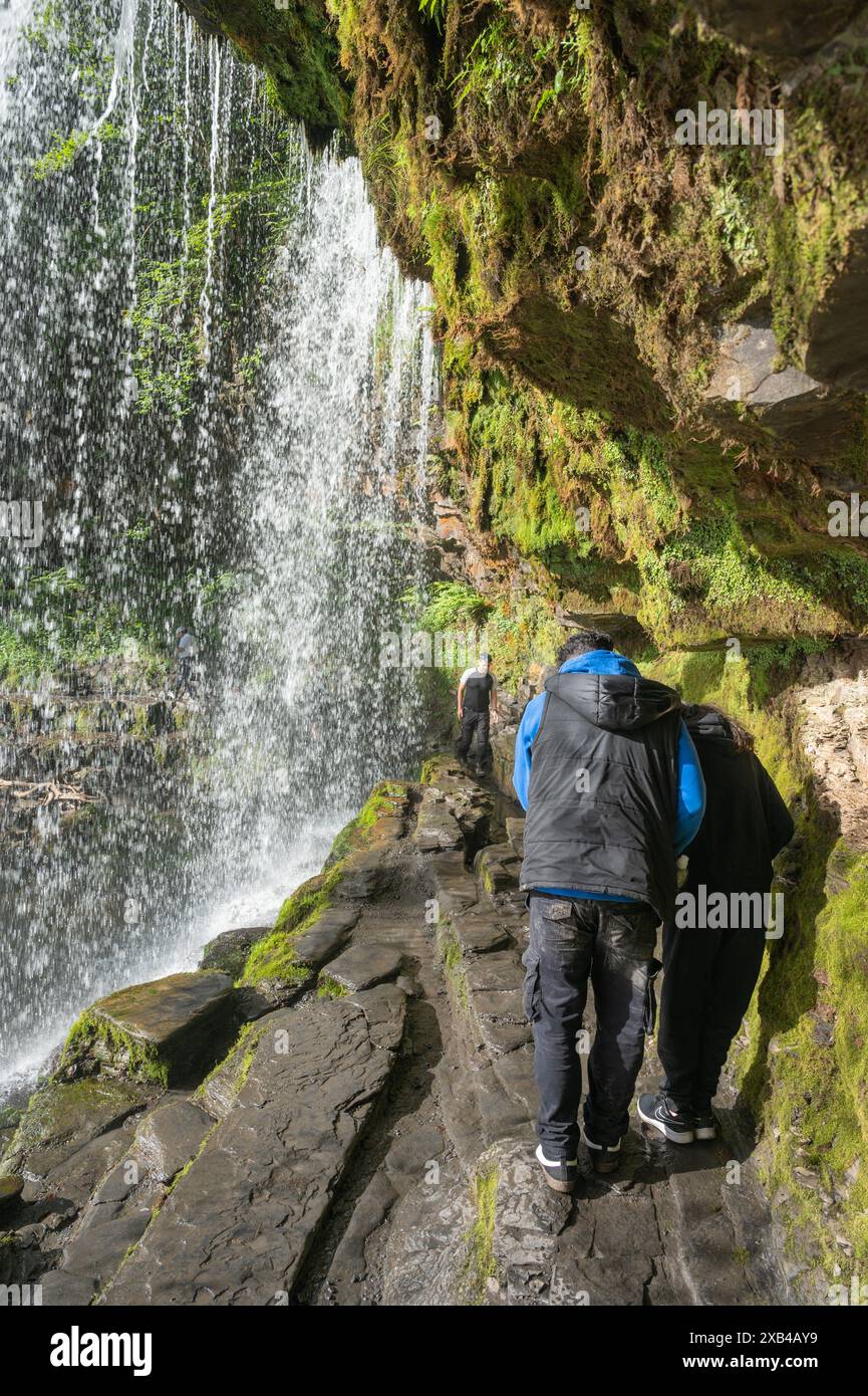 Sgwd yr Eira waterfall, Afon Hepste, Waterfall Country, Wales, UK Stock ...