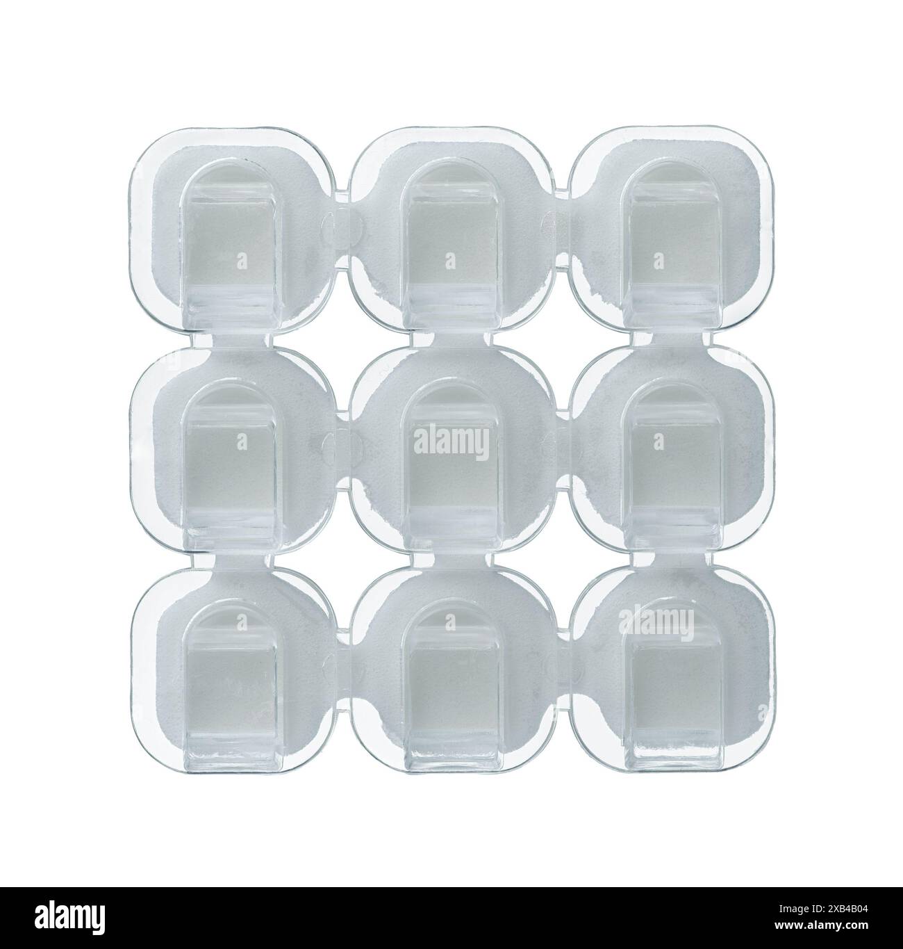 Front view of self-adhesive transparent plastic cable hooks clips ...