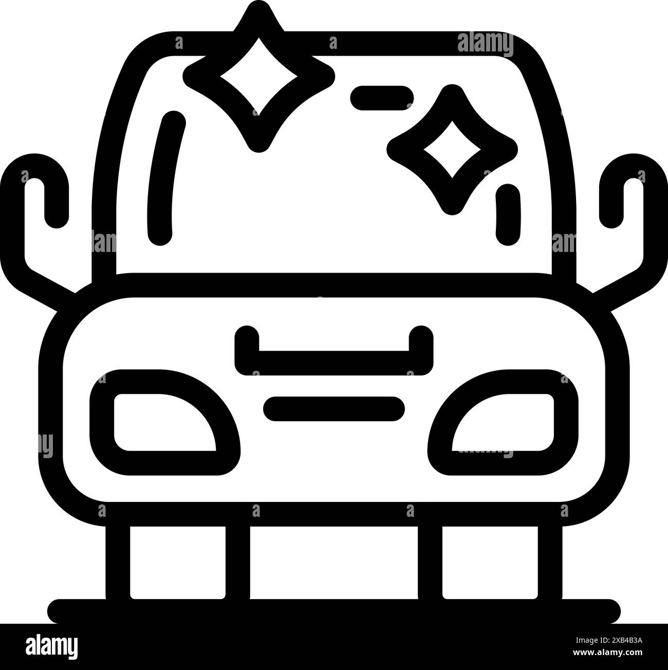 Car wash logo with shining clean windshield and mechanic arms holding ...