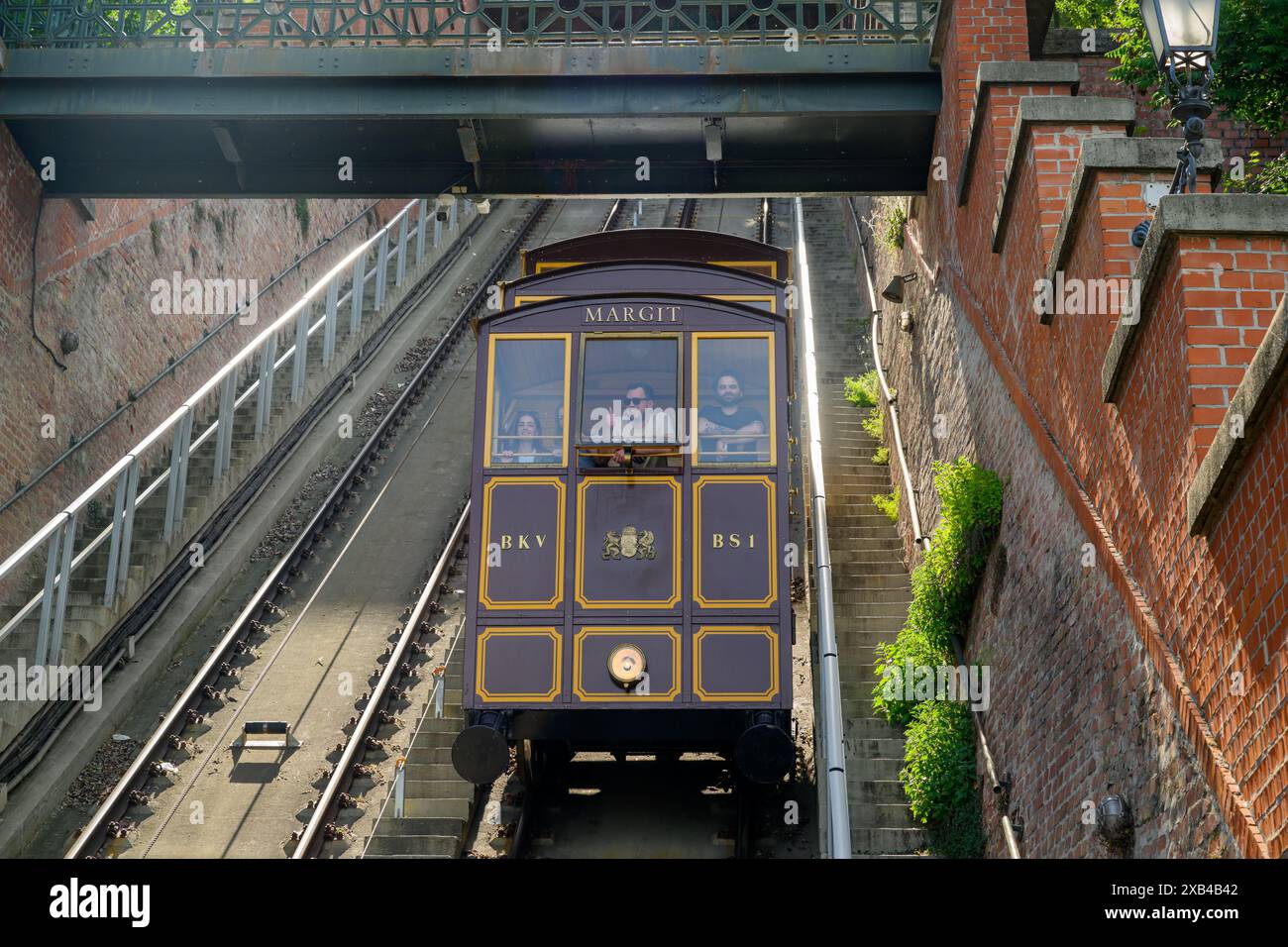The Budapest Castle Hill Funicular railway, Budapest, Hungary Stock ...