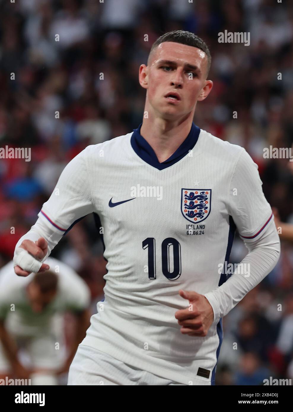 LONDON, ENGLAND - JUNE 07: Phil Foden (Man City)of England in action ...