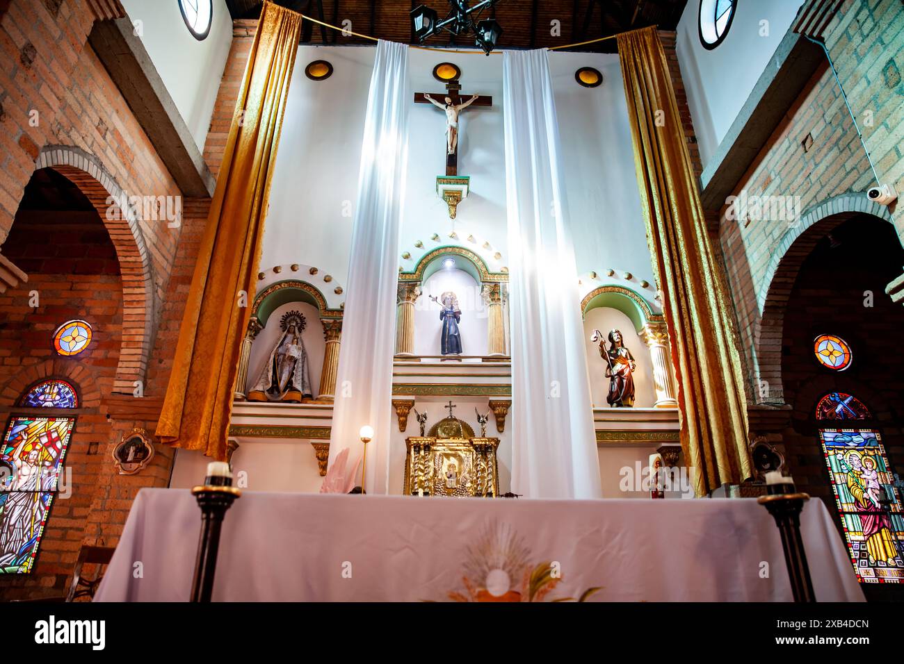 AGUADAS, COLOMBIA - JANUARY 15, 2024: Altar of the sanctuary of the ...