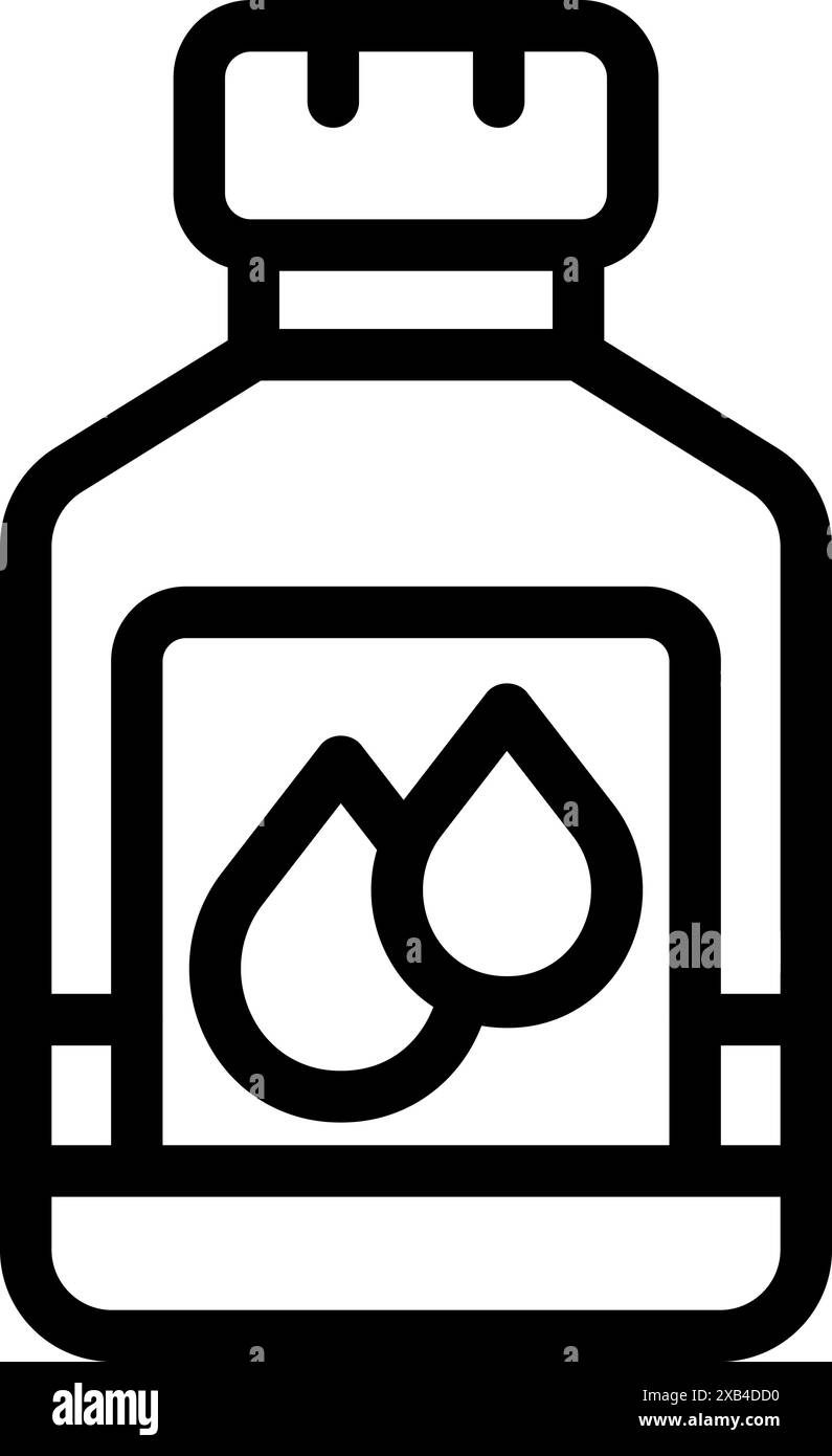 Simple bold outline icon representing an ink bottle for printer ...