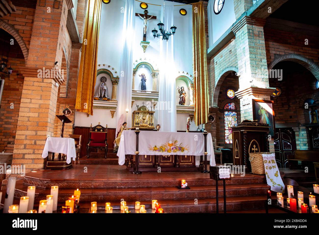 AGUADAS, COLOMBIA - JANUARY 15, 2024: Altar of the sanctuary of the ...