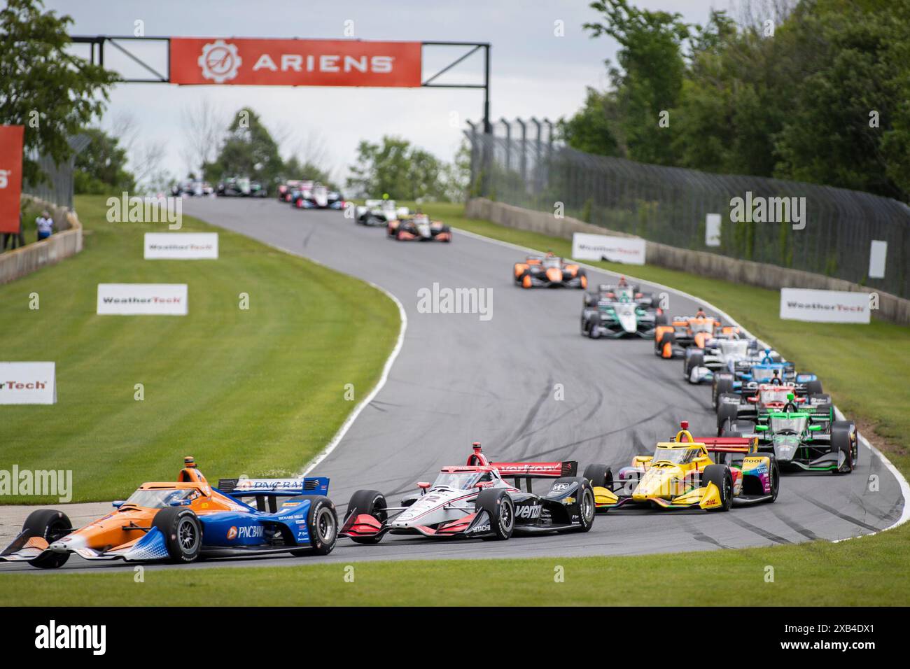 June 09, 2024: IndyCar #9 Scott Dixon driving his orange and blue Chip ...