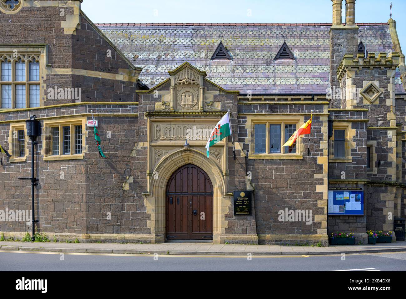 Conwy Wales Uk 06-01-2024. Historic stone building Guild Hall Conwy ...