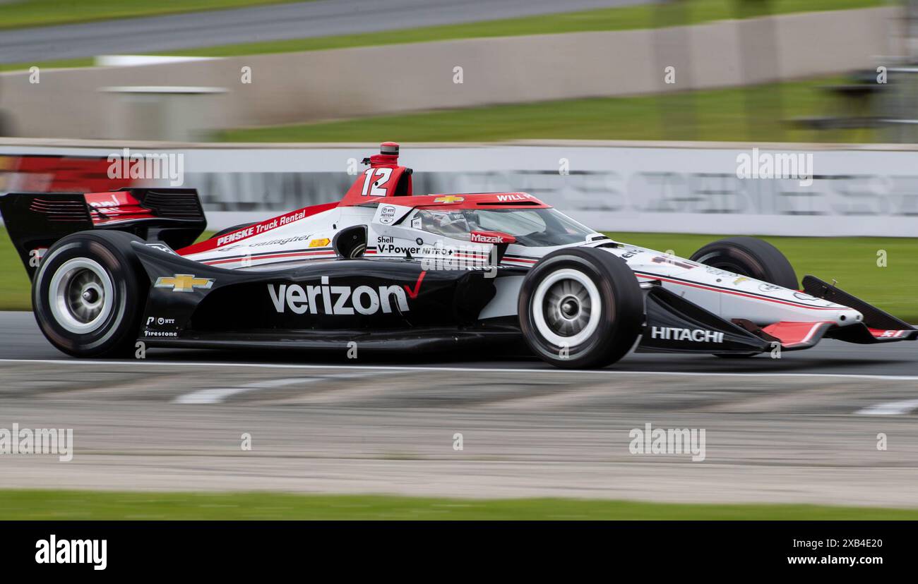 June 09, 2024: IndyCar race winner #12 Will Power driving his red and ...