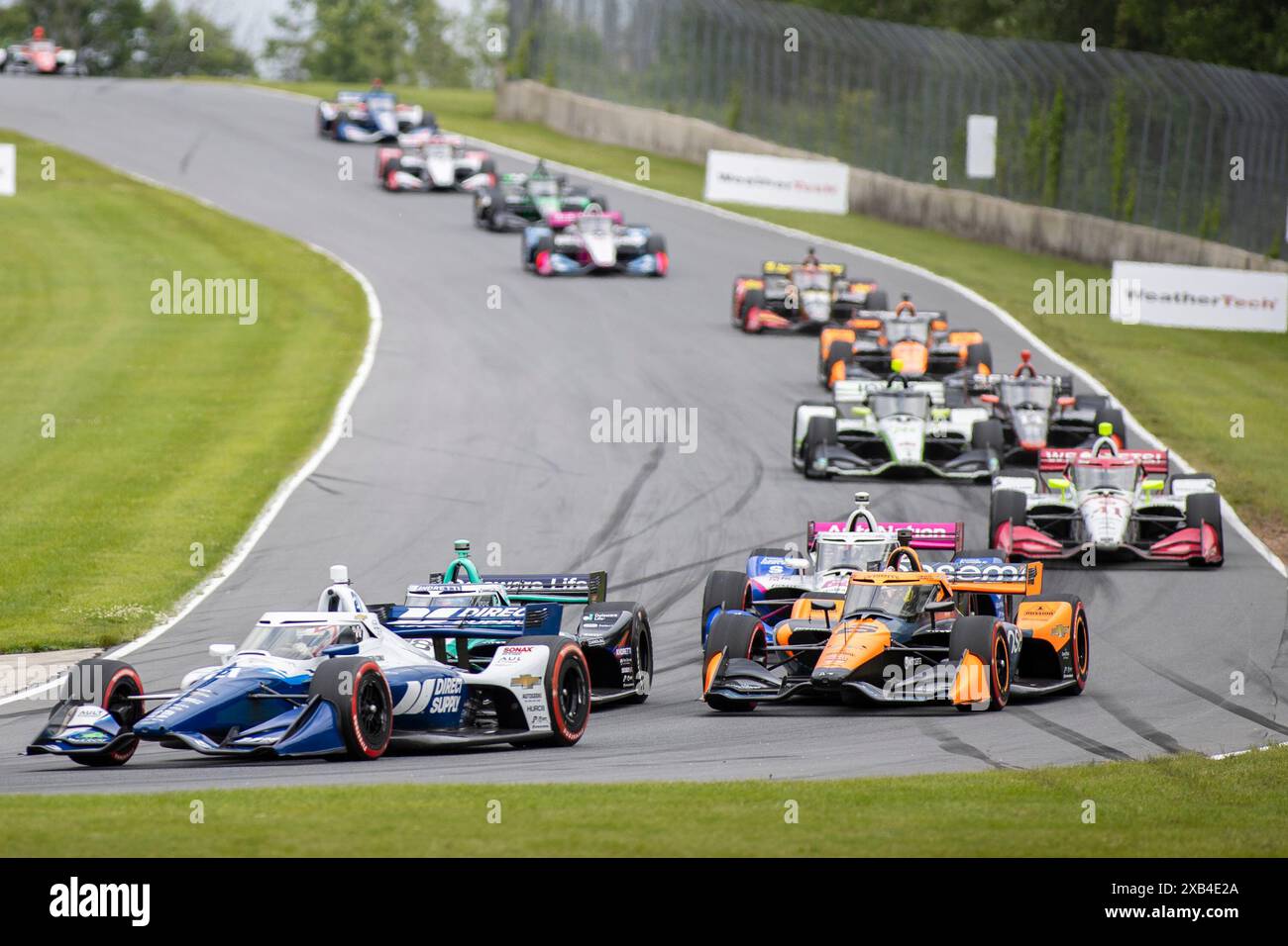 June 09, 2024: IndyCar #21 Rinus VeeKay driving his blue and white ...
