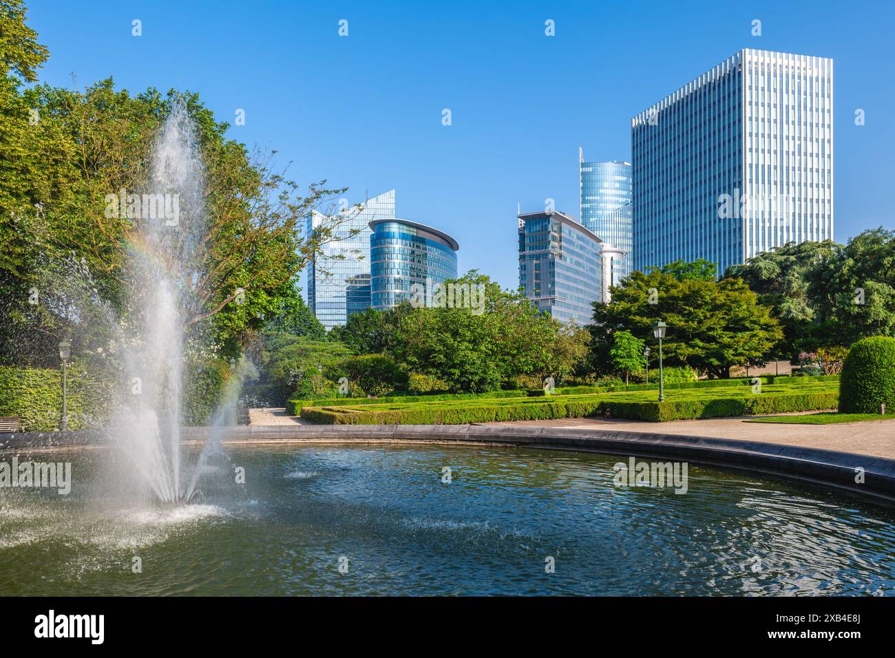 Scenery of Botanical Garden with Brussels skyline as background ...