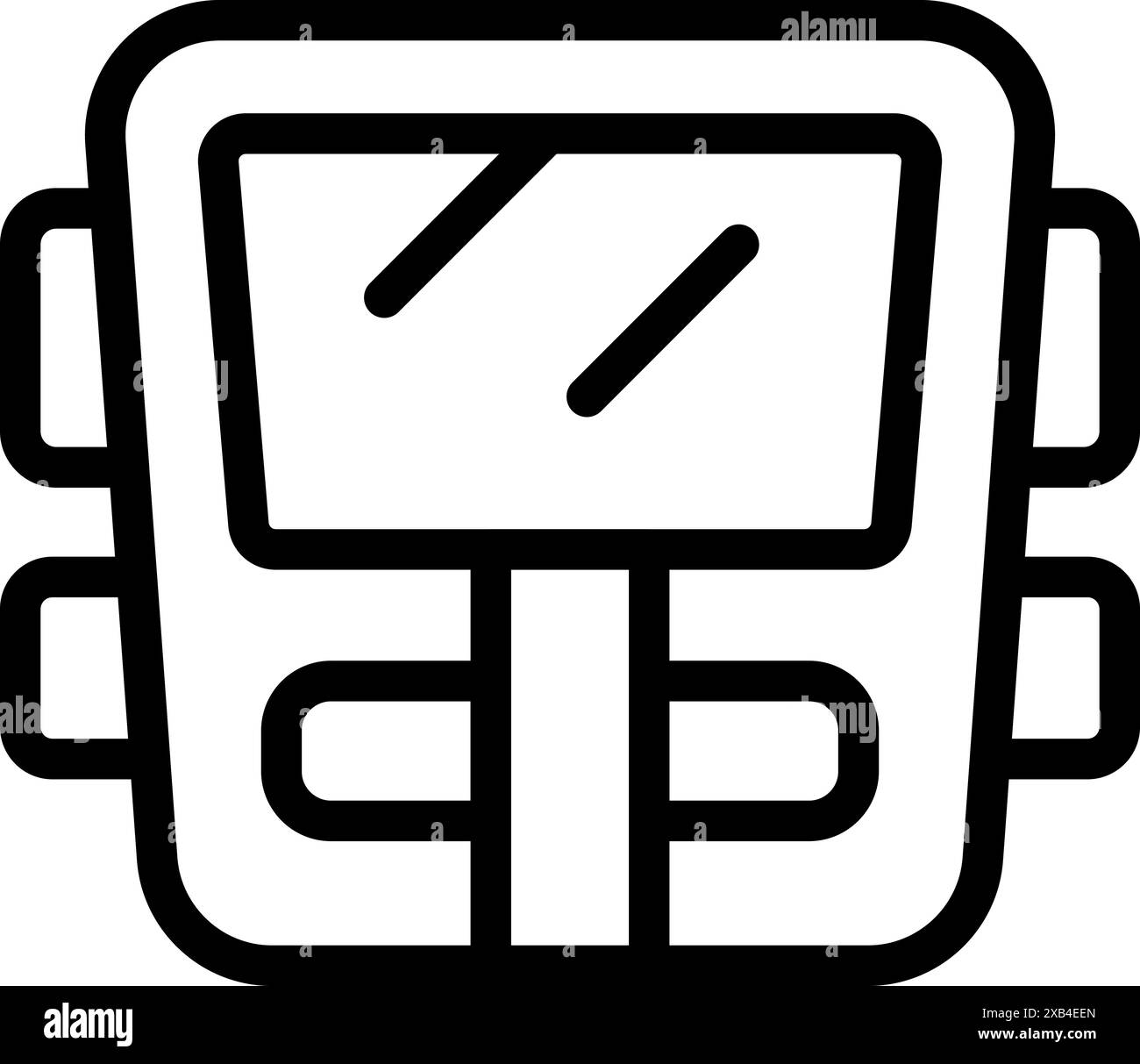 Line icon of a smartwatch showing the time and apps, being worn by ...