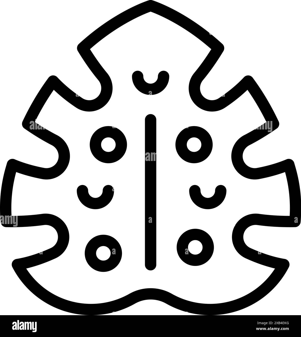 Simple icon of a monstera deliciosa leaf, with its characteristic holes ...