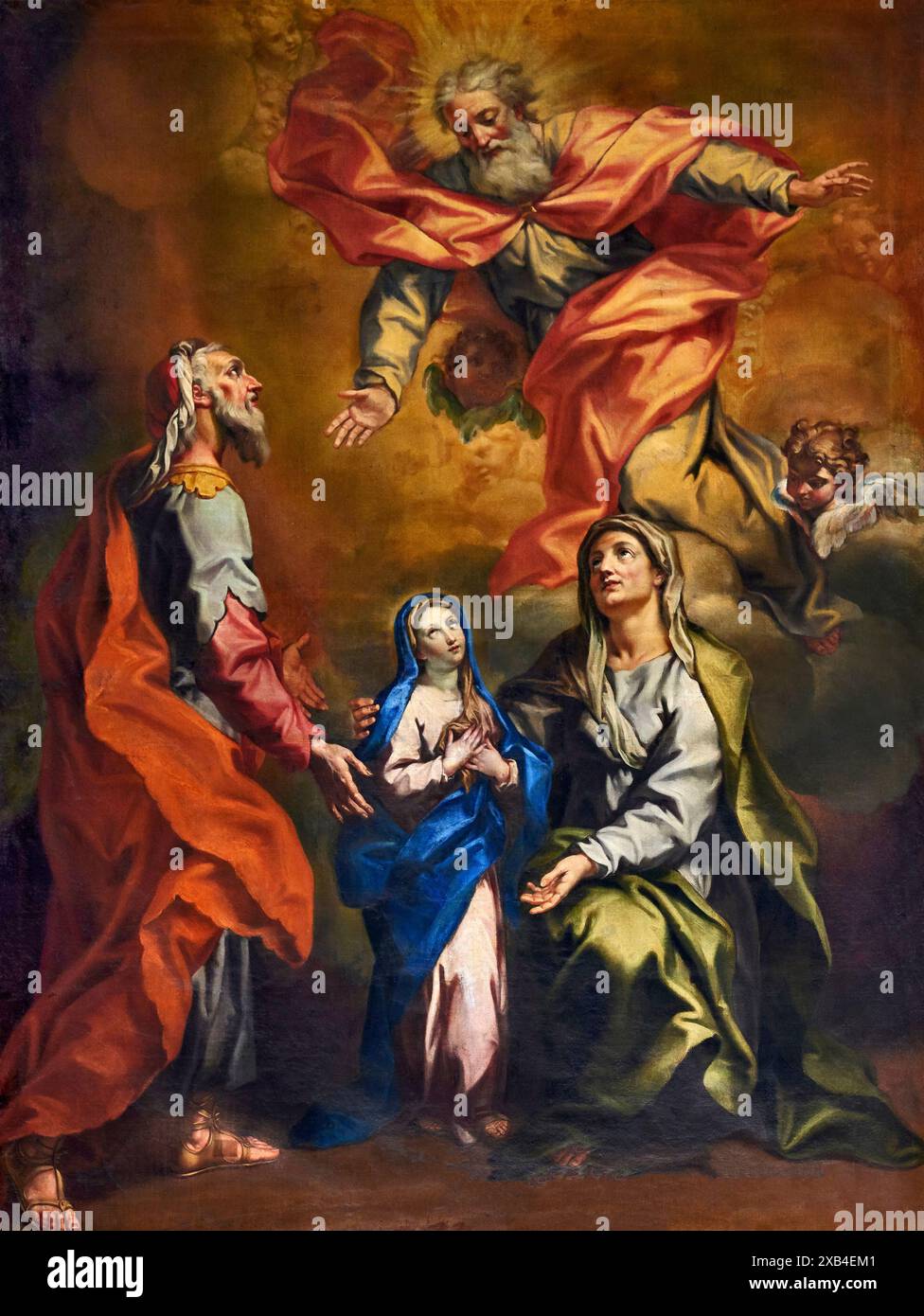 Maria Vergine bambina con S. Gioacchino e S. Anna - olio su tela ...