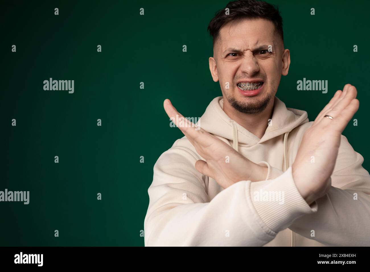 Man Gesturing With Hands Stock Photo - Alamy