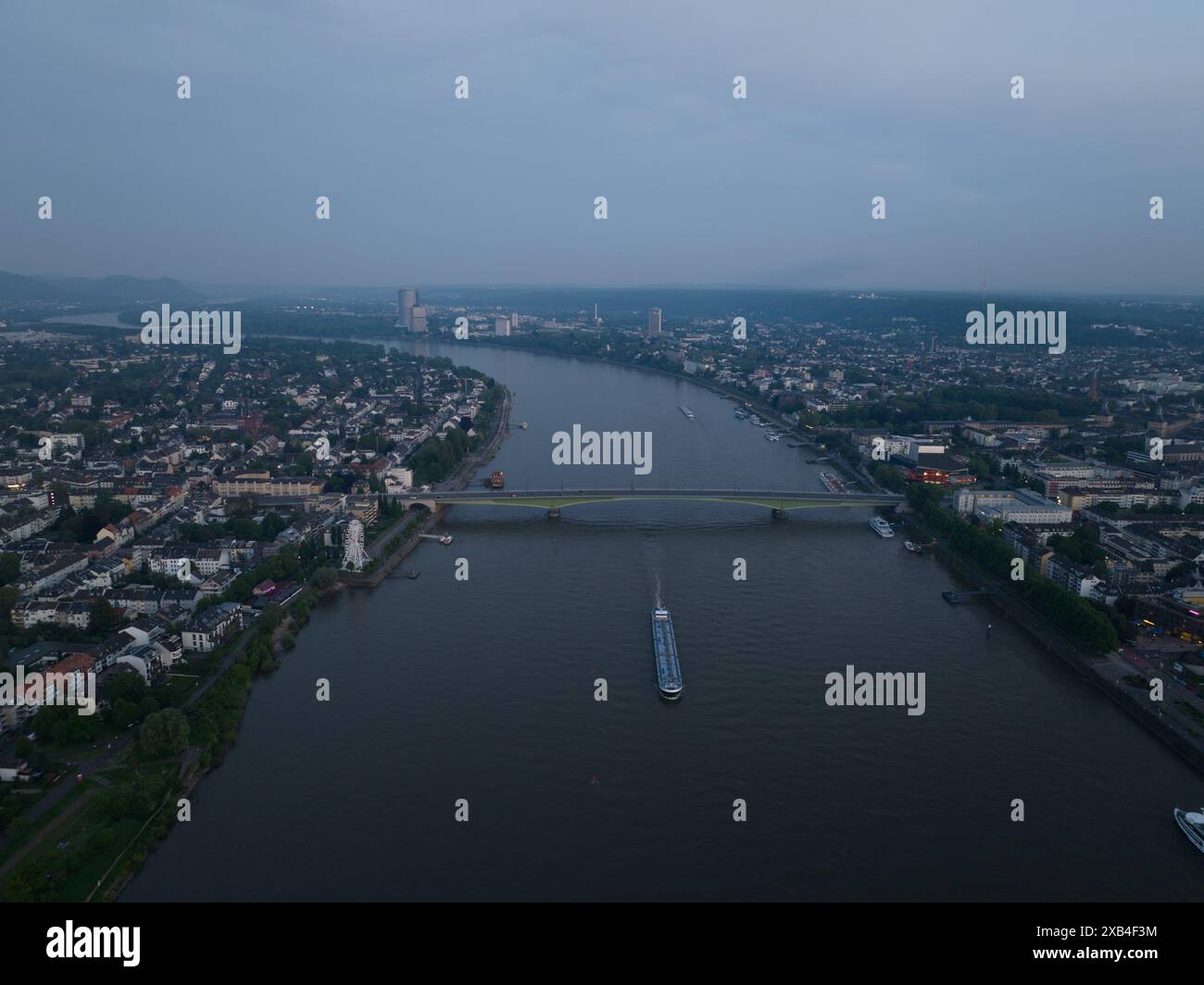 The Kennedy Bridge is the middle of the three Rhine bridges in Bonn and ...