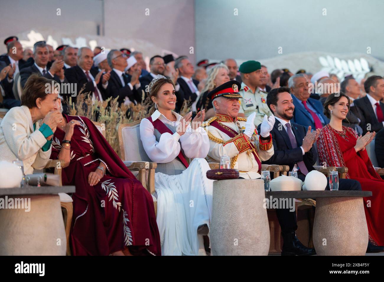 Amman, Jordan. 10th June, 2024. King Abdullah II of Jordan, Queen Rania ...