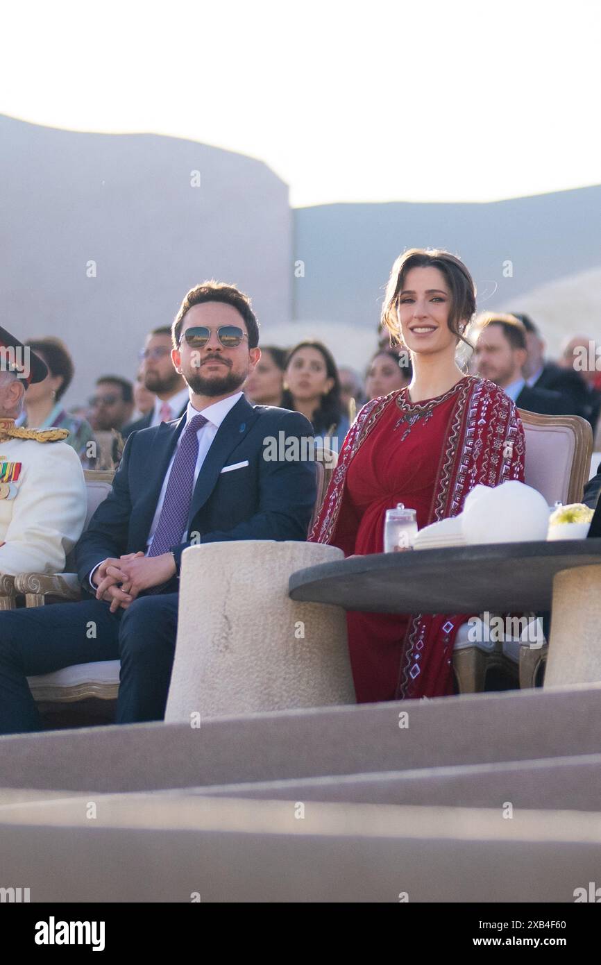 Amman, Jordan. 10th June, 2024. Jordan 's Crown Prince Hussein and ...