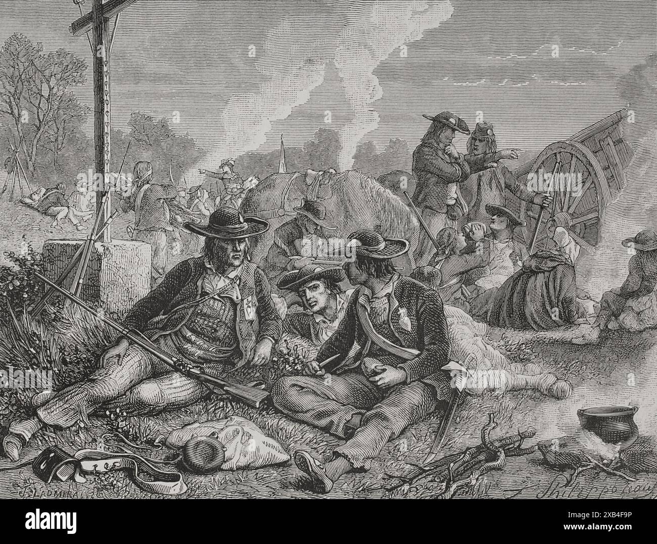 War in the Vendée (1793-1796). Civil confrontation between supporters ...