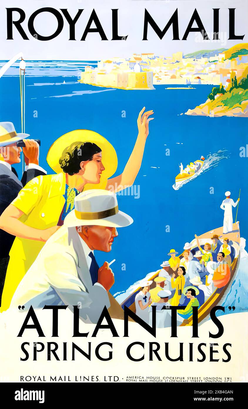 Royal Mail, Atlantis Spring Cruises, c. 1930s. - Vintage Travel Poster ...