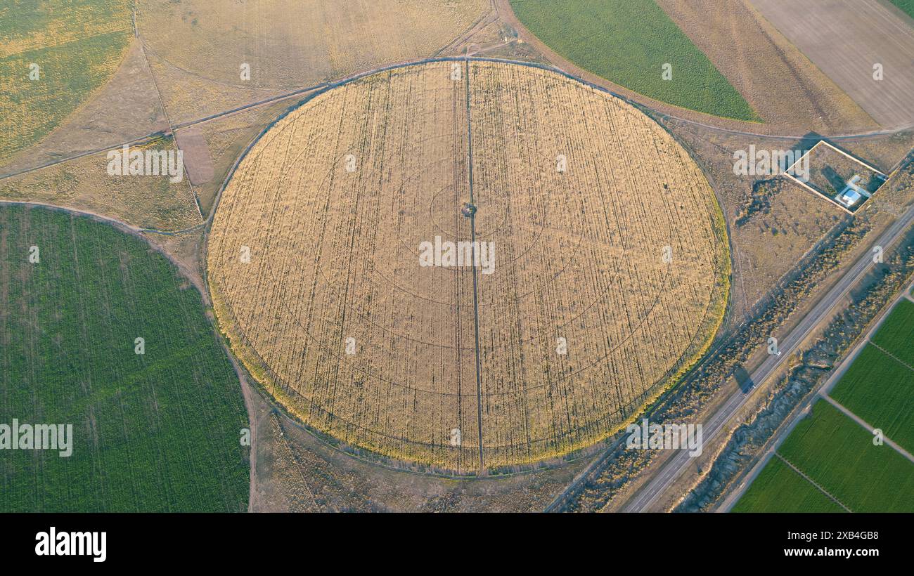 Aerial view of circular field in Argentina. drone photo Stock Photo - Alamy