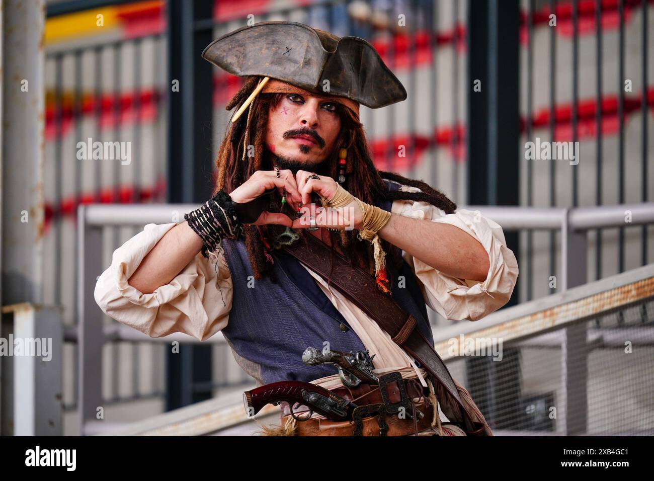 The Italian lookalike of Jack Sparrow, mascot of Milano Seamen during ...