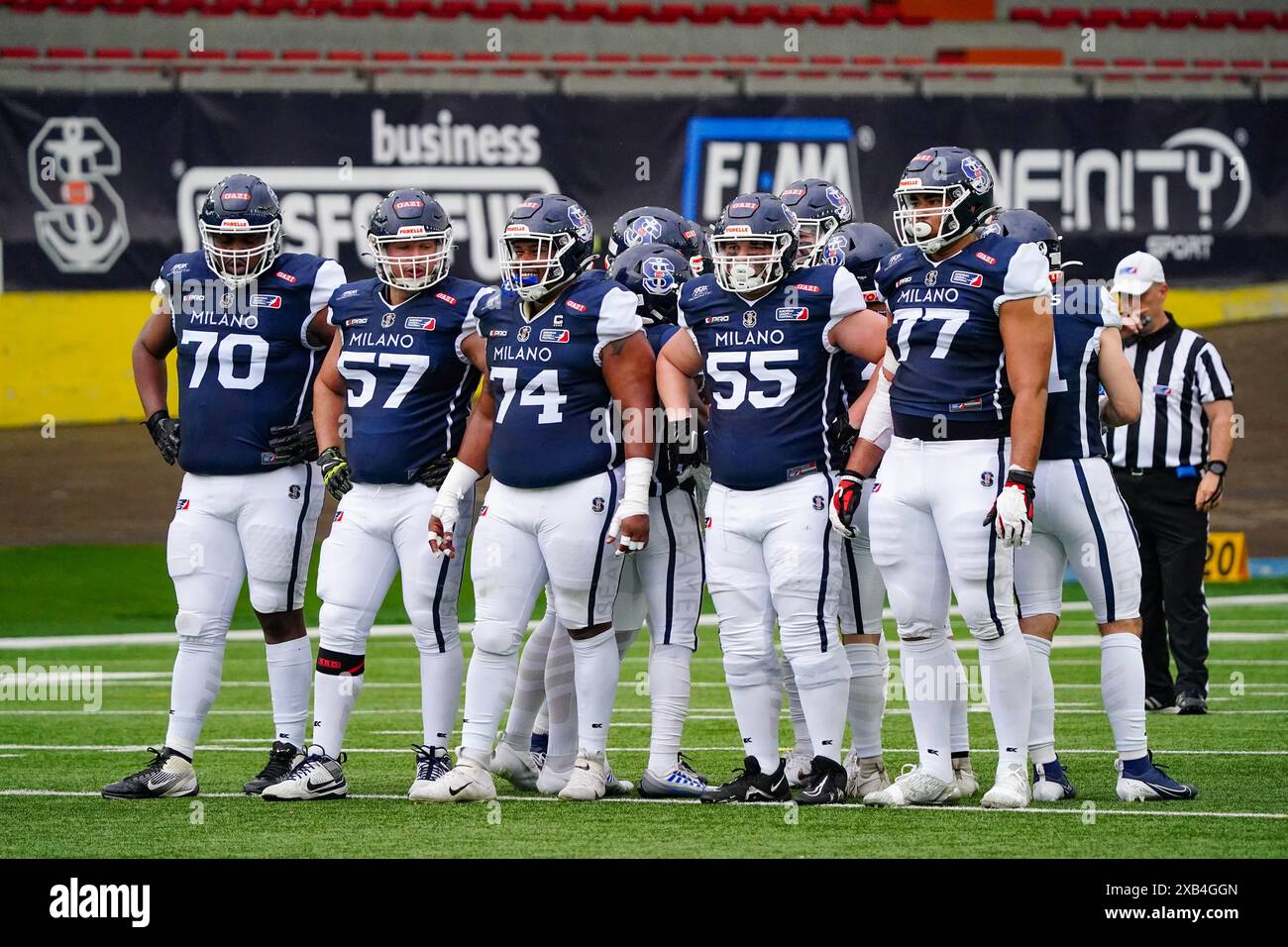 The offensive team (Milano Seamen) during the match between Milano ...