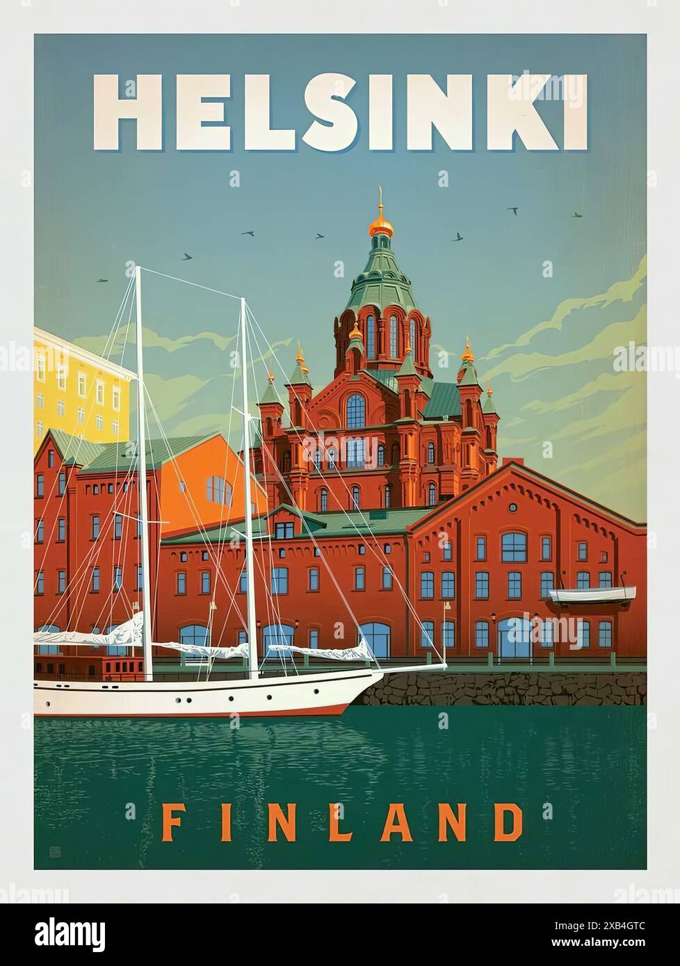 Helsinki Finland-poster - Vintage Travel Poster Stock Photo - Alamy