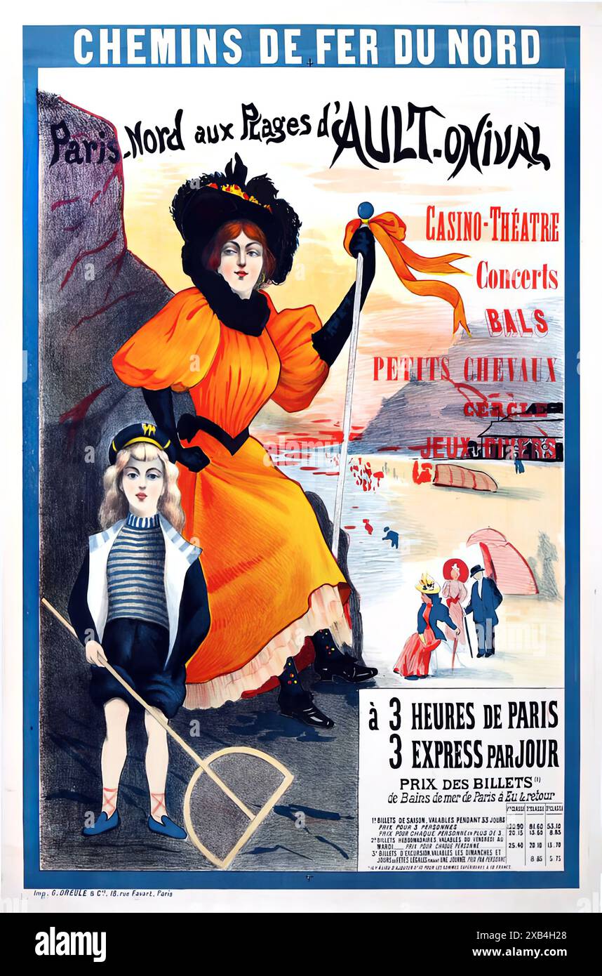 Chemins de Fer du Nord, Paris-Nord aux Plages d'Ault-Onival. - Vintage ...
