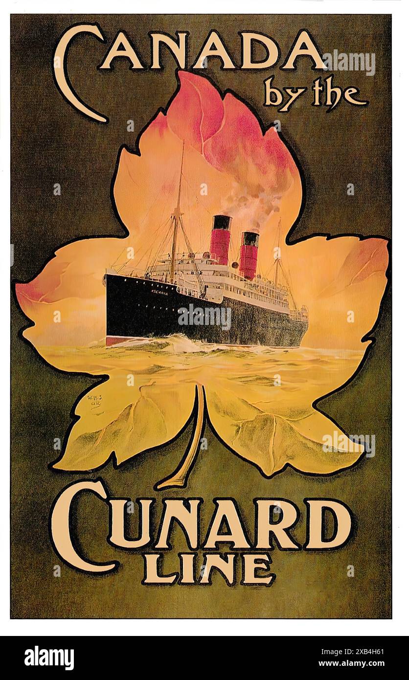 Canada by the Cunard Line - Vintage Travel Poster Stock Photo - Alamy