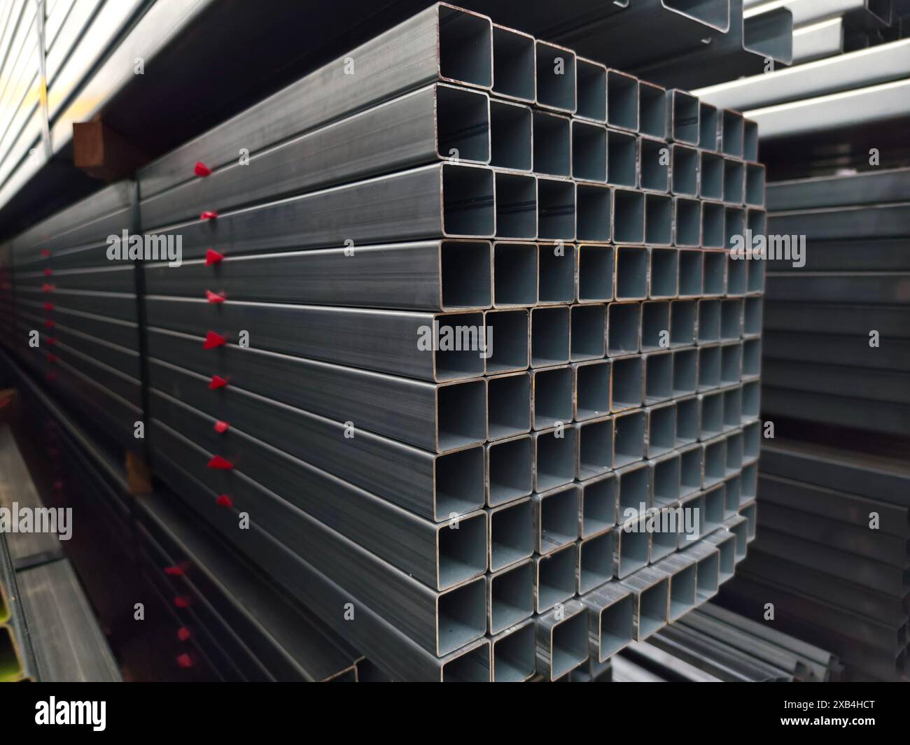 Abstract background with stack numerous metallic profile Stock Photo ...