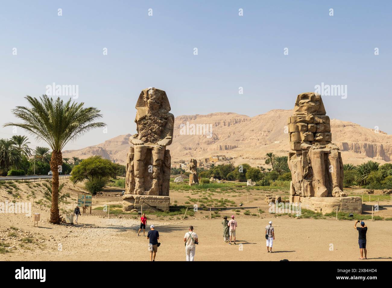 Colossi of Memnon, two massive stone statues near Luxor, Egypt, North ...