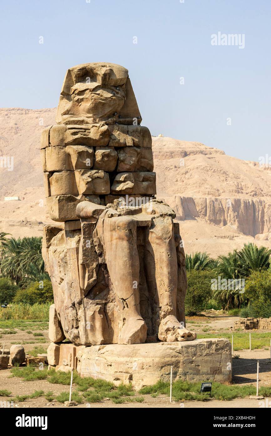 Colossi of Memnon, two massive stone statues near Luxor, Egypt, North ...