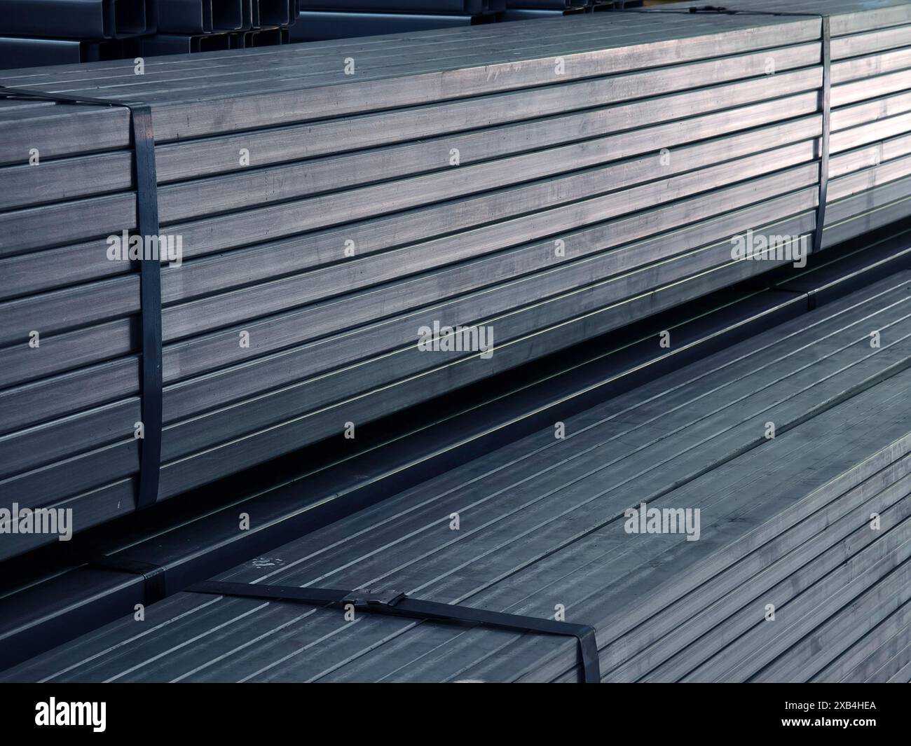 Abstract background with stack numerous metallic profile Stock Photo ...